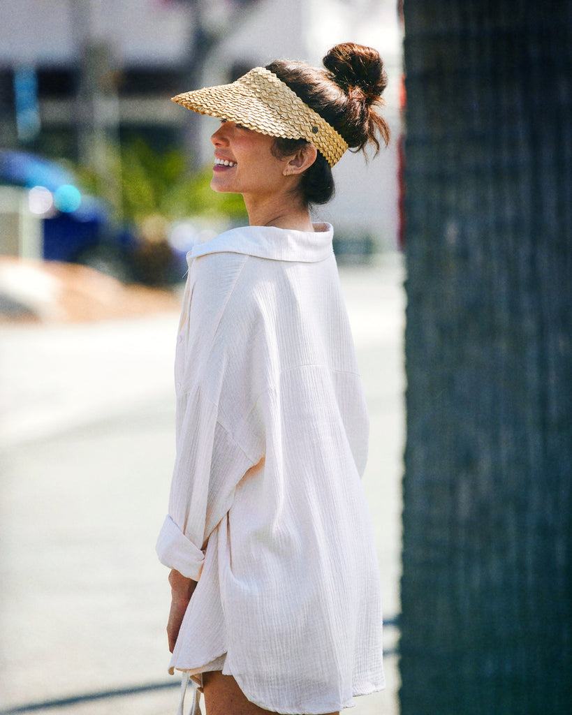 Capri Straw Visor – 3 Seas